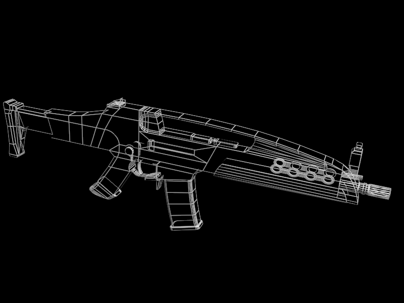 free gun xm8 rifle 3d model