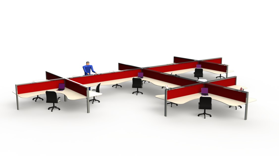 3d ergonomic workstation model