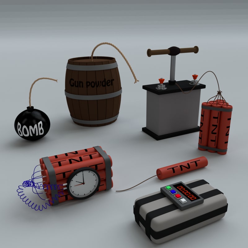 3d cartoon bombs