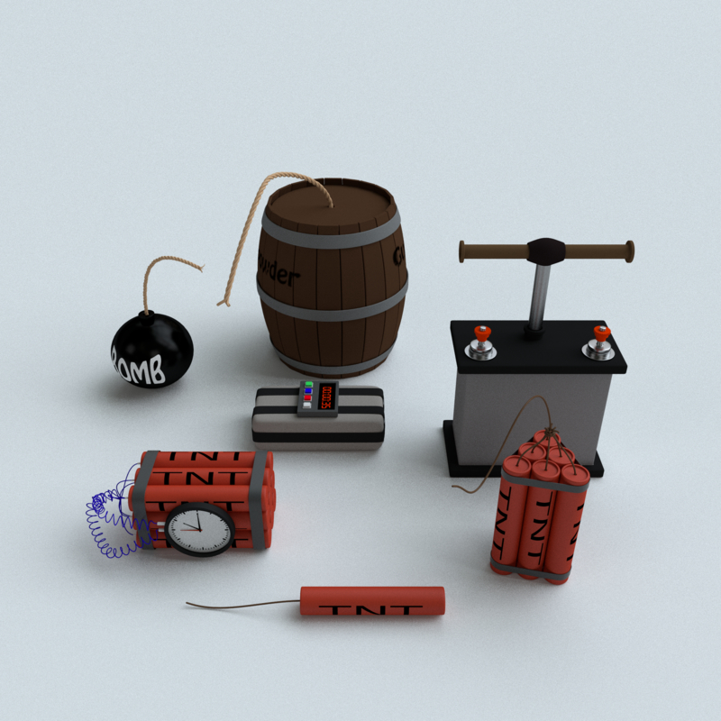 3d cartoon bombs