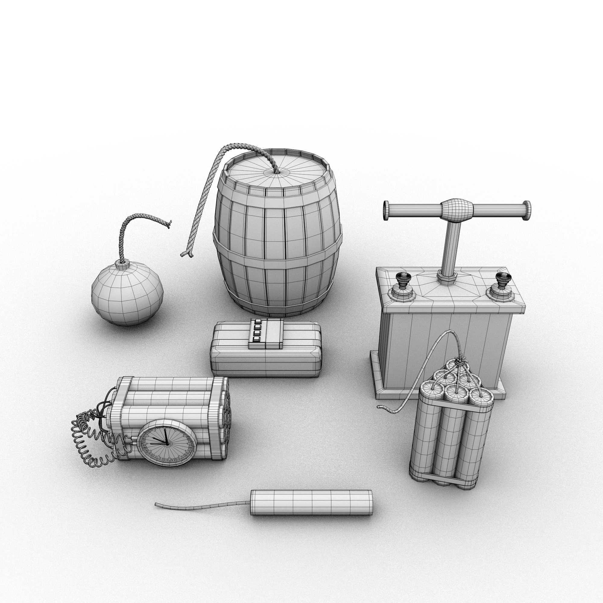 3d cartoon bombs