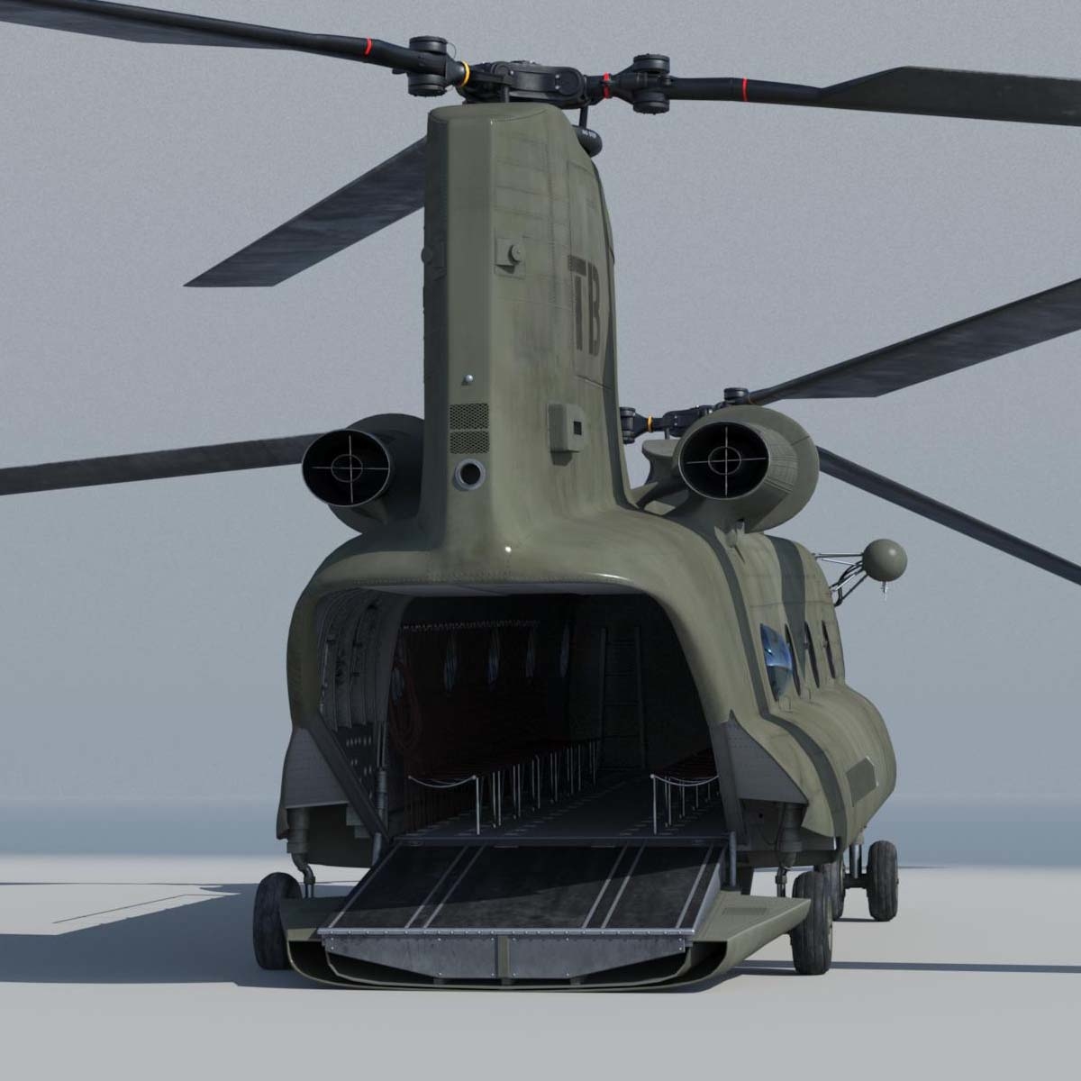 3d chinook ch47 helicopter model