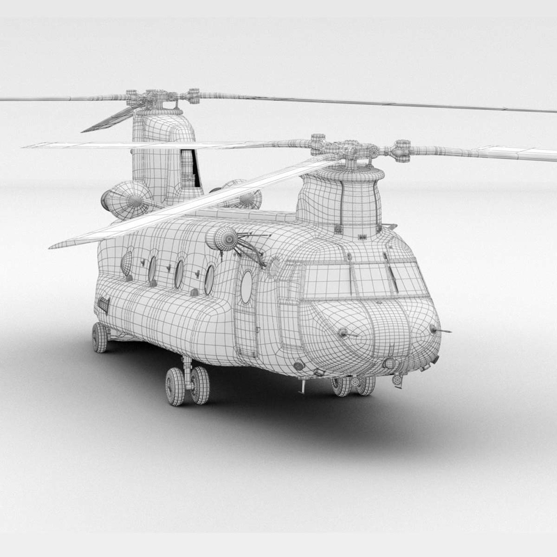 3d chinook ch47 helicopter model