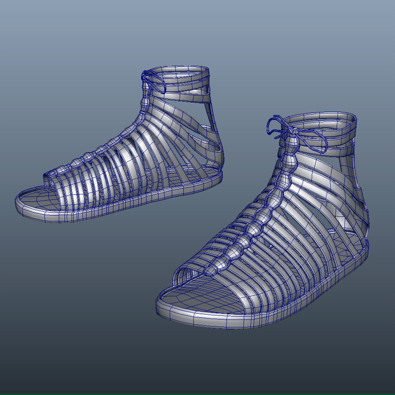 3d model roman sandals