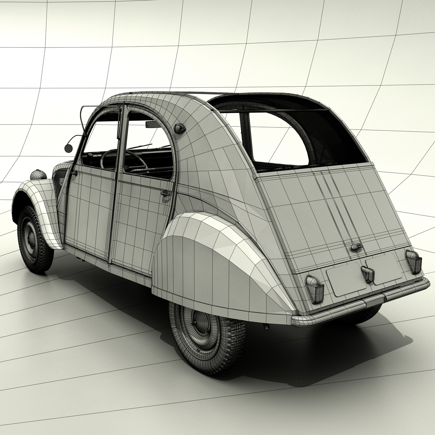 classic citroen 2cv 1958 3d model