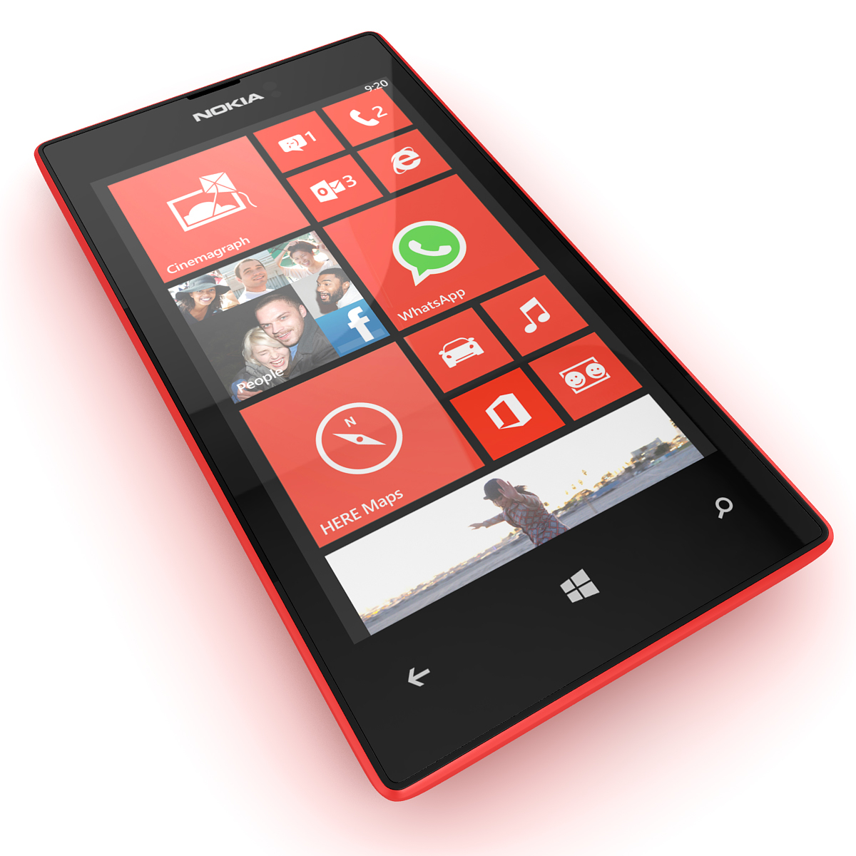 3d nokia lumia 520 red