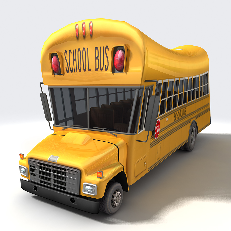 3ds max cartoon school bus