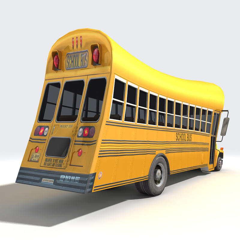 3ds max cartoon school bus