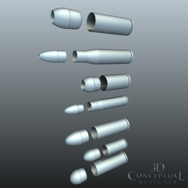 3d set bullets model