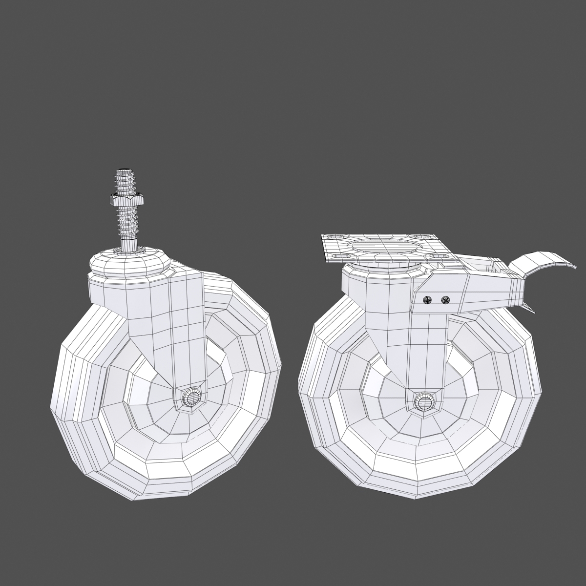 3d model of set casters