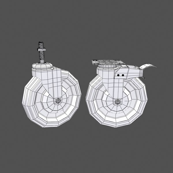 3d model of set casters