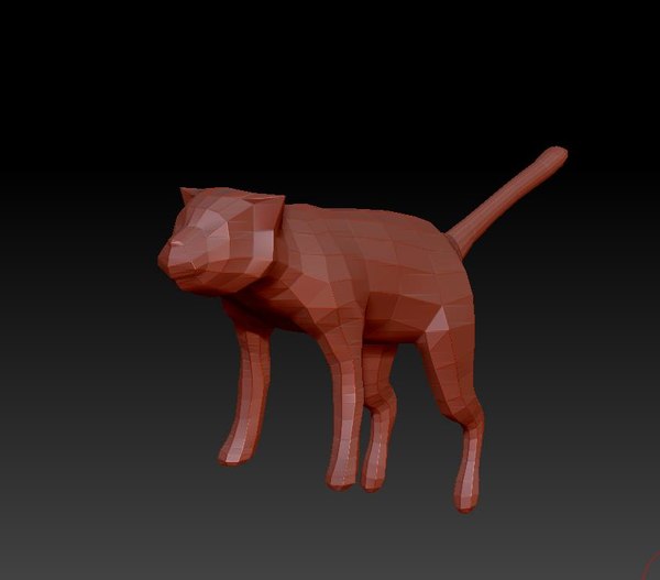 modelo 3d Gato Low Poly - TurboSquid 727830