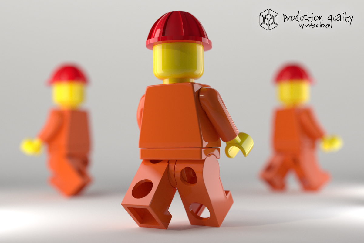 c4d lego construction worker figure