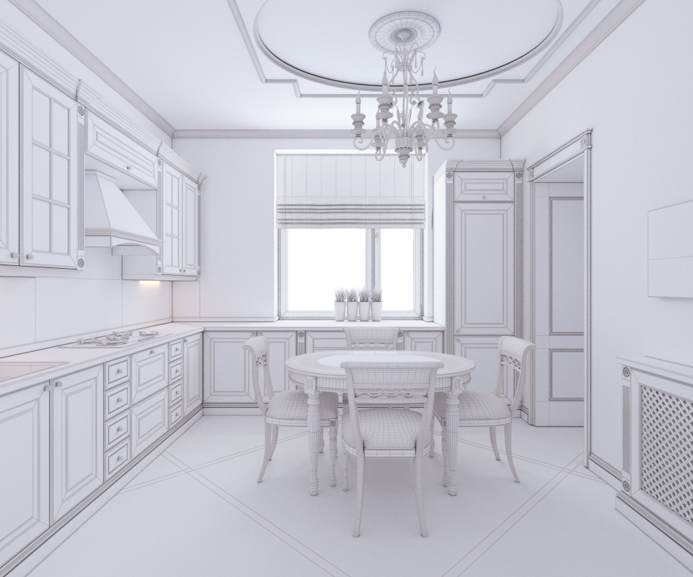 3d model kitchen interior scene verona