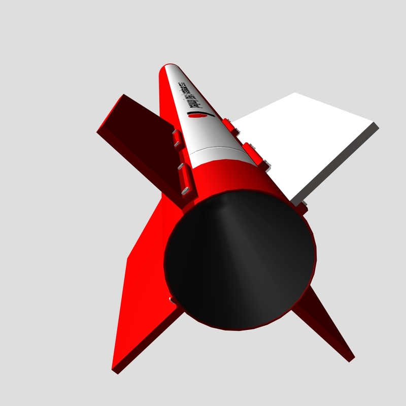 3d meteorological sounding rocket black model