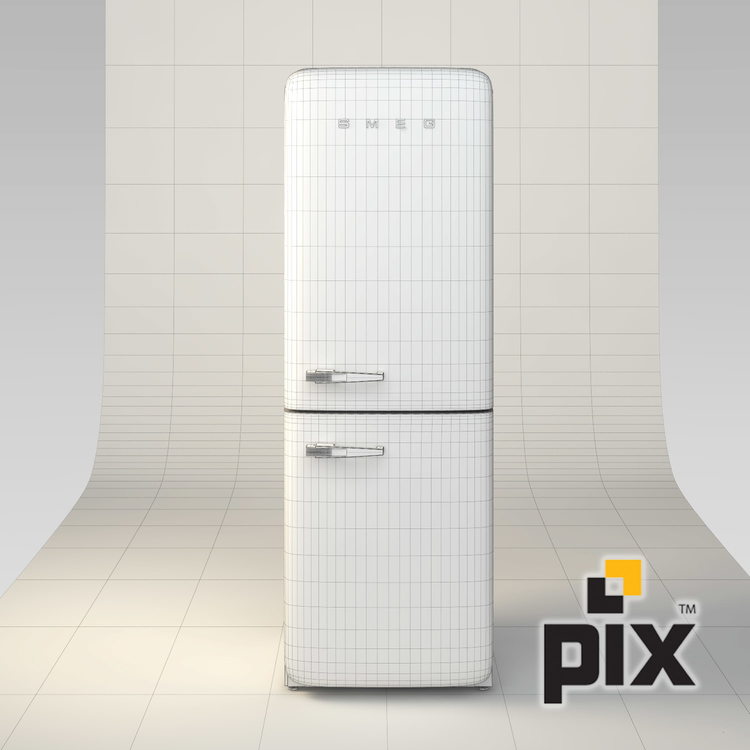 3d model smeg fridge freezer