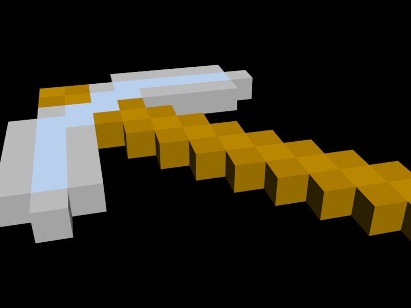pickaxe minecraft 3d model