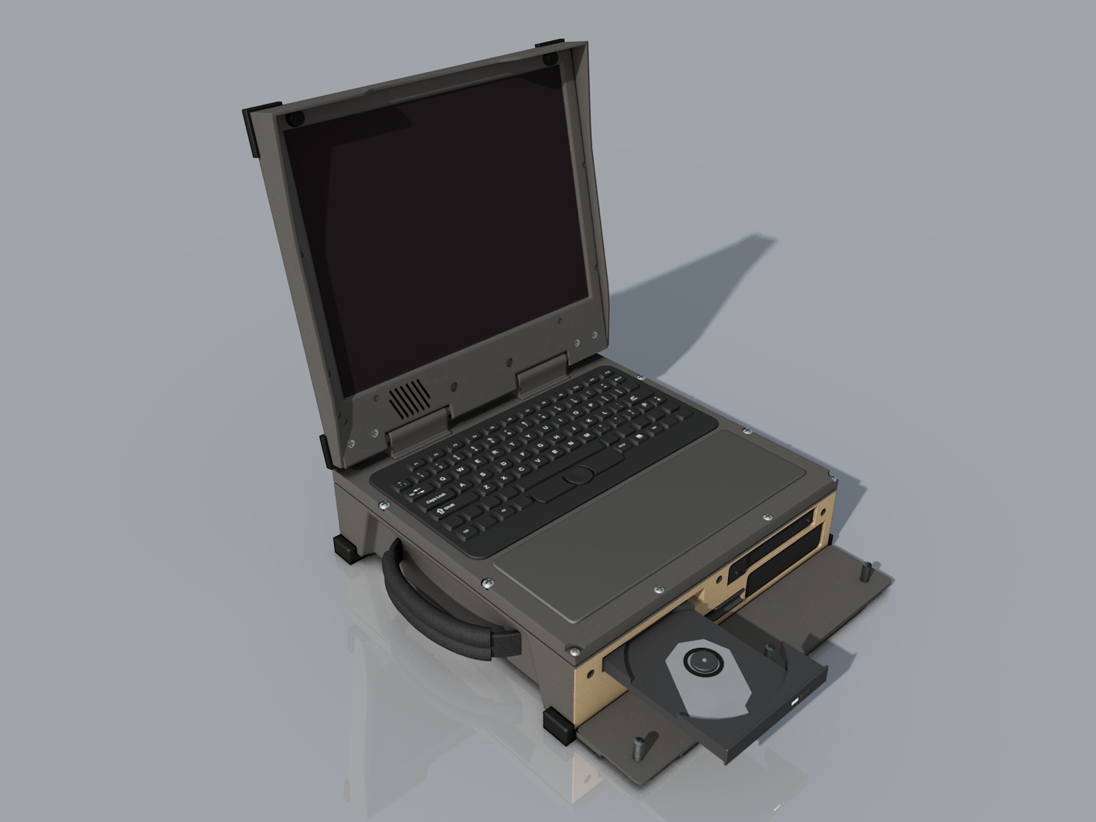 military msd laptop 3d model