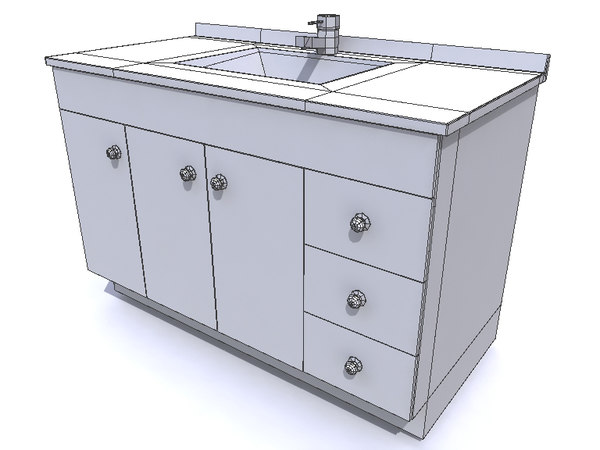 bathroom vanity 3d obj