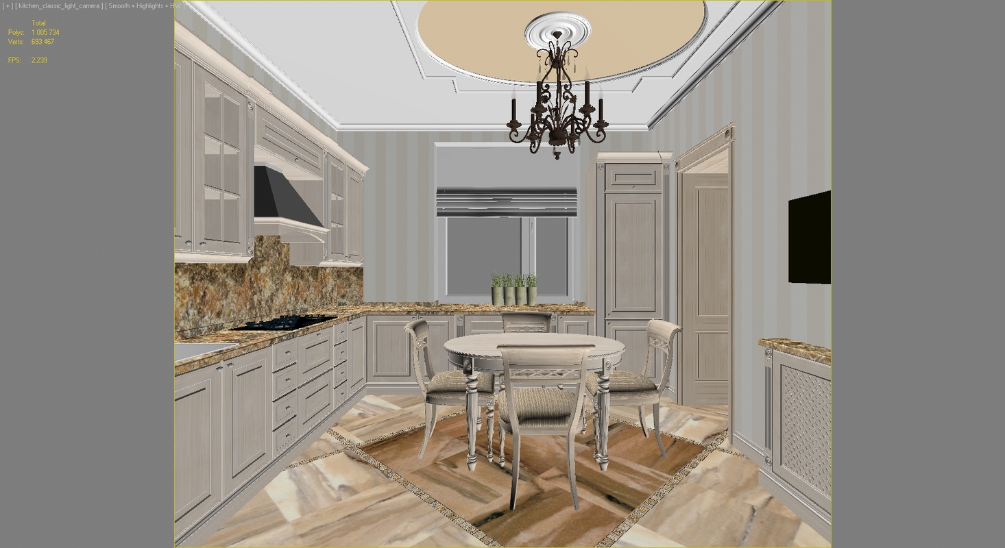3d model kitchen interior scene verona