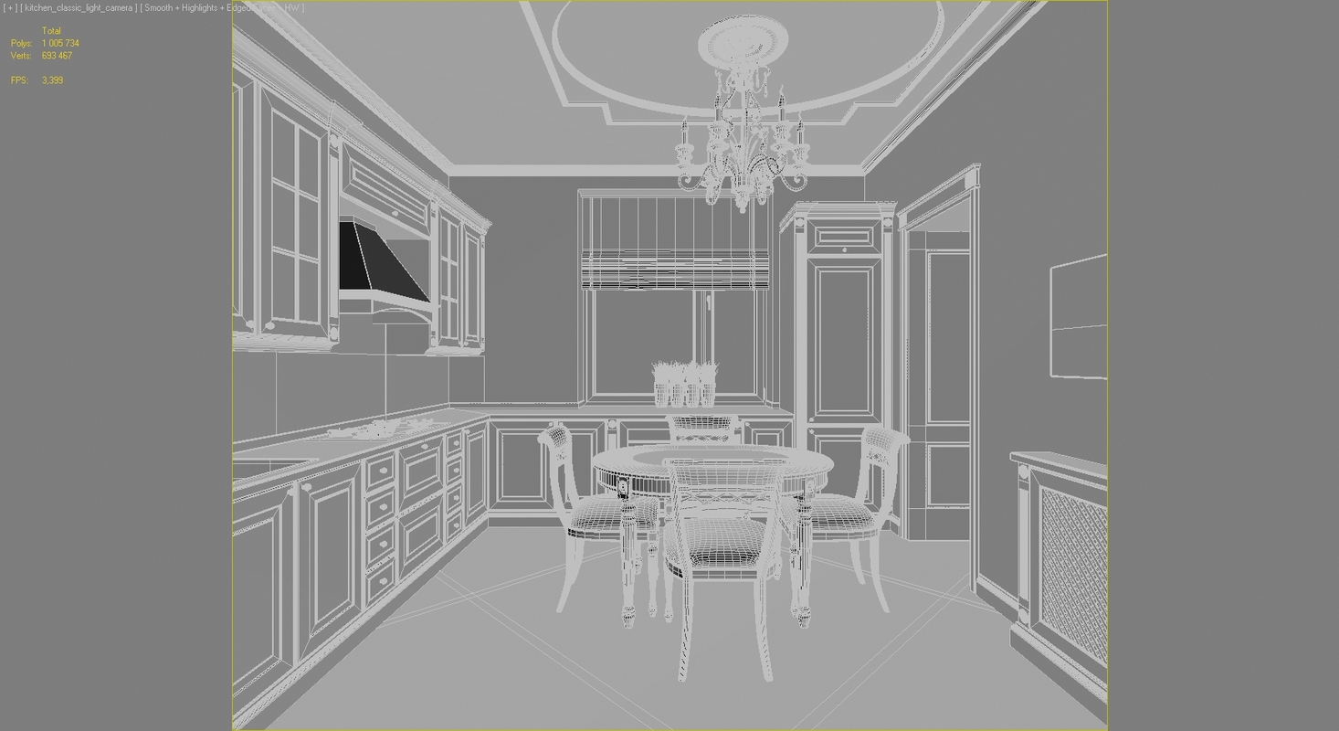 3d model kitchen interior scene verona