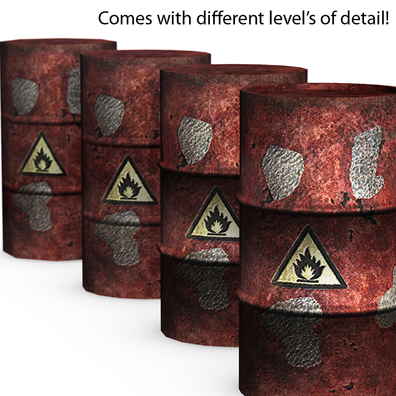 explosive barrel 3d model