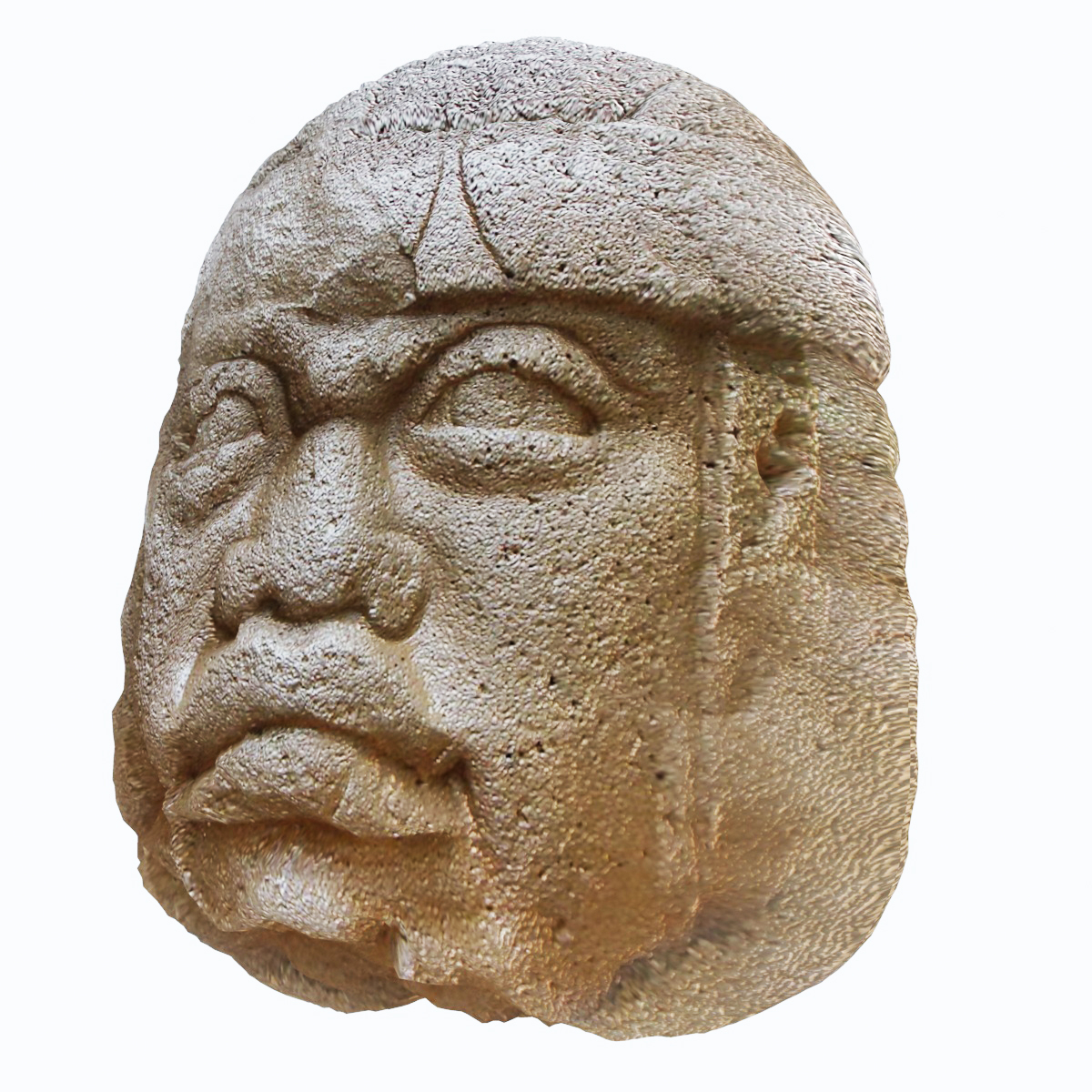 3d aztec olmec head model