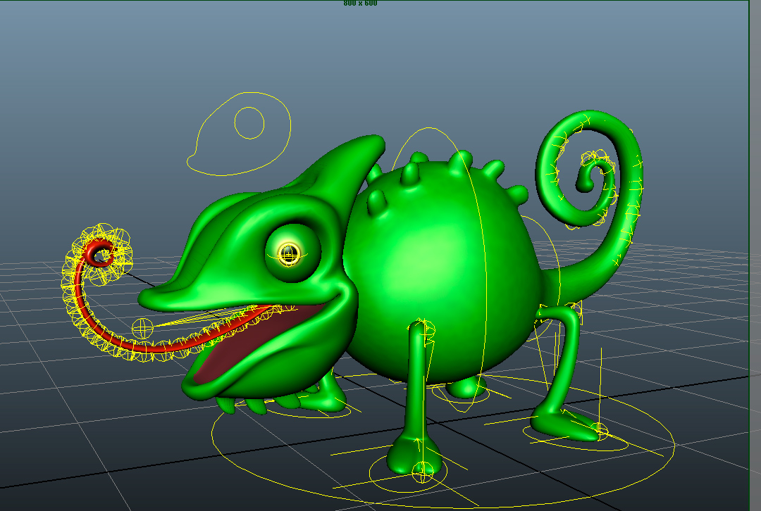 3d rigged chameleon