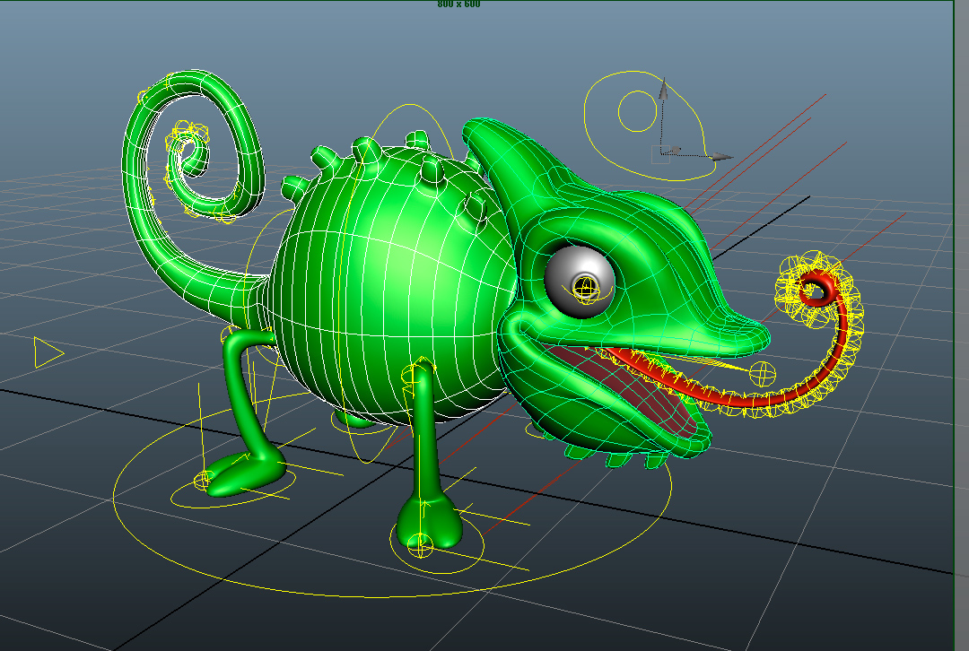 3d rigged chameleon
