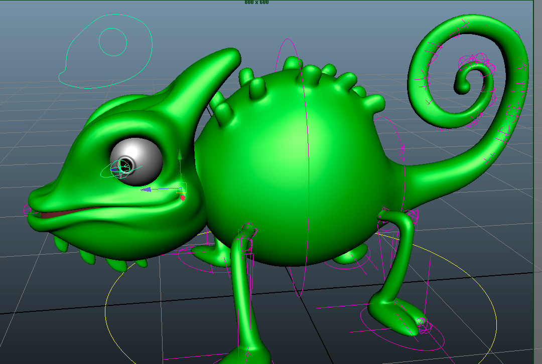 3d rigged chameleon