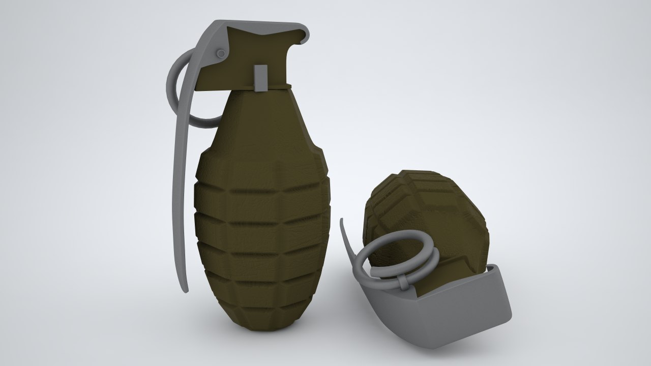 free hand grenade 3d model