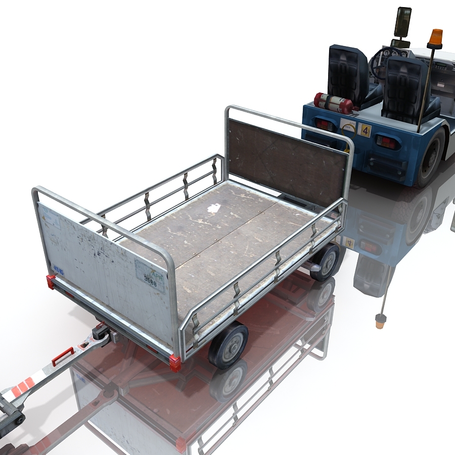 3d tug ramp tractor baggage