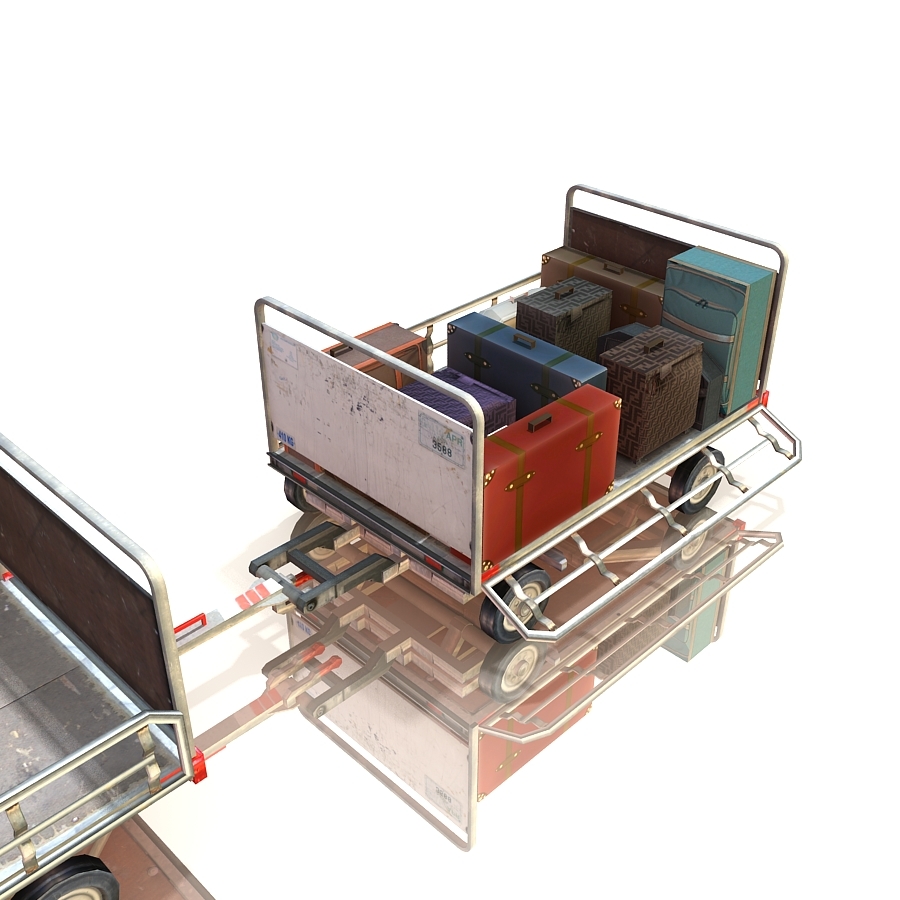 3d tug ramp tractor baggage