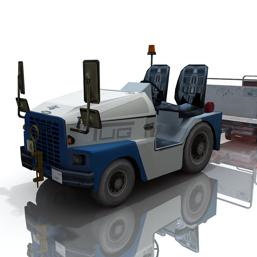 3d tug ramp tractor baggage