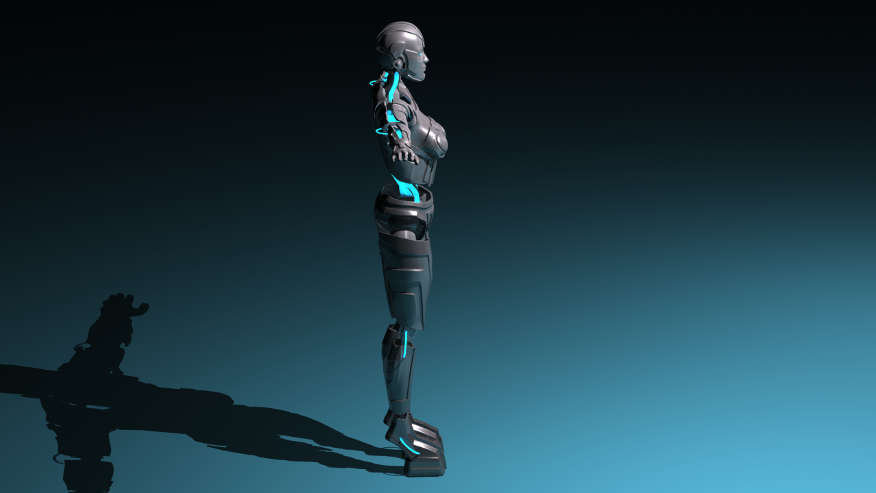 free female robot 3d model