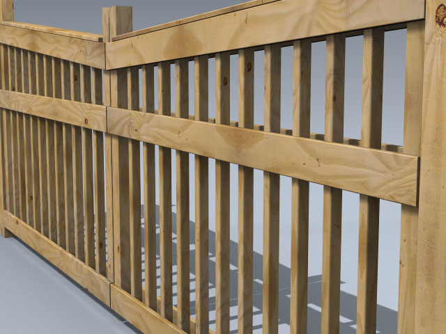 3ds driveway gate pine lumber