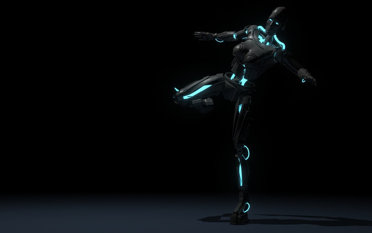 free female robot 3d model