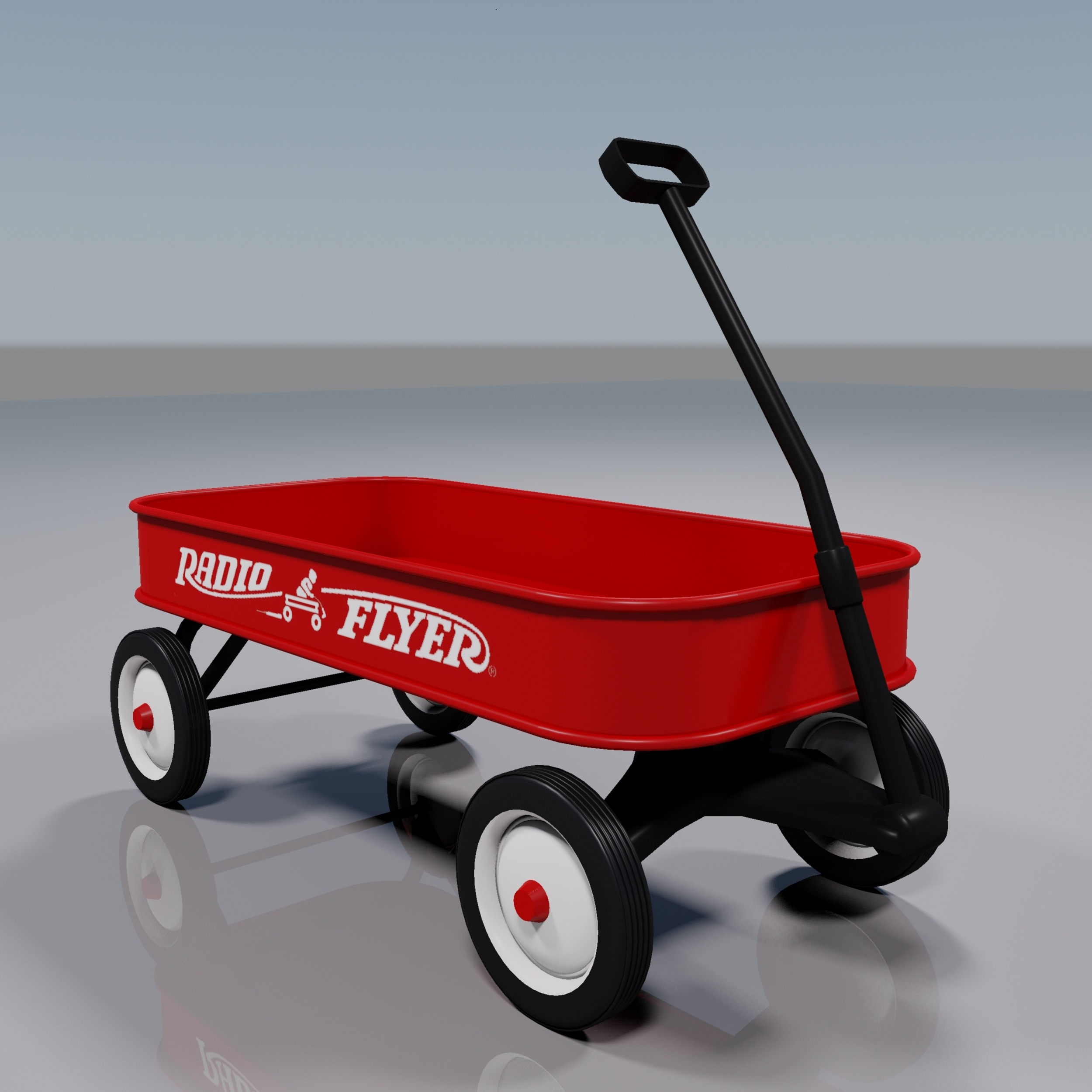 3d red radio flyer wagon