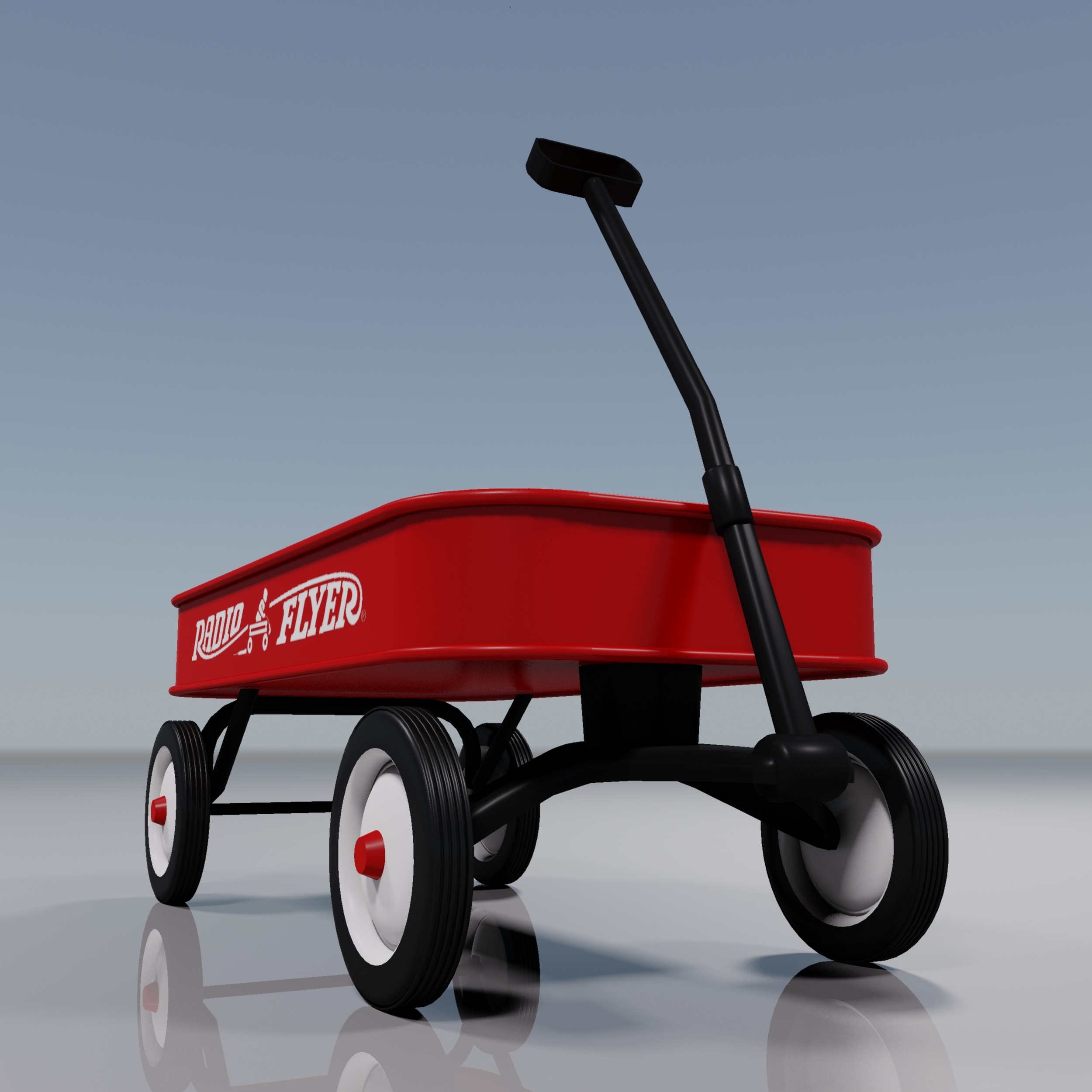 3d red radio flyer wagon