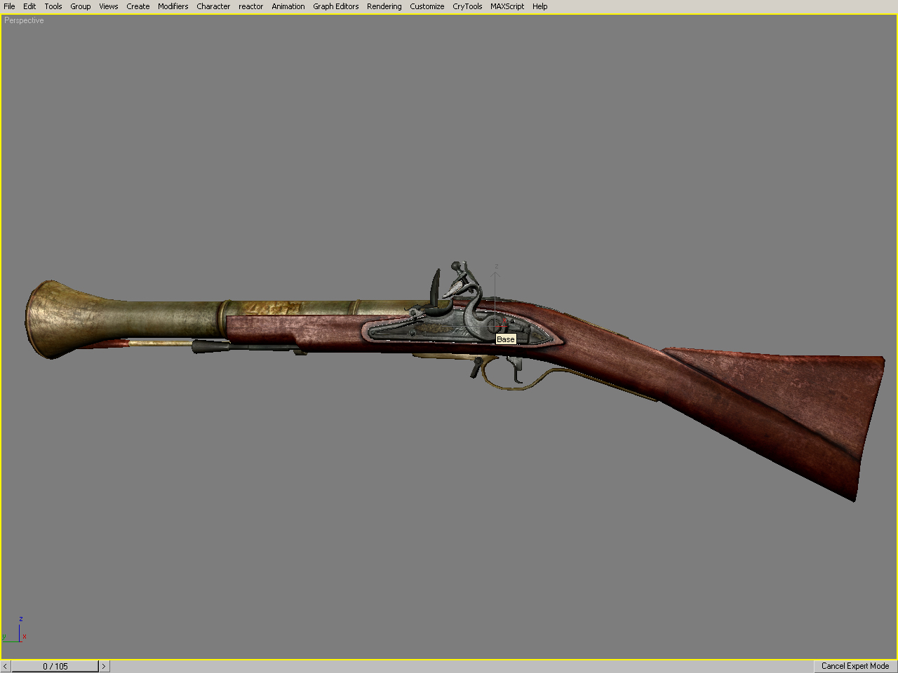 old fusil flintlock musket 3d max