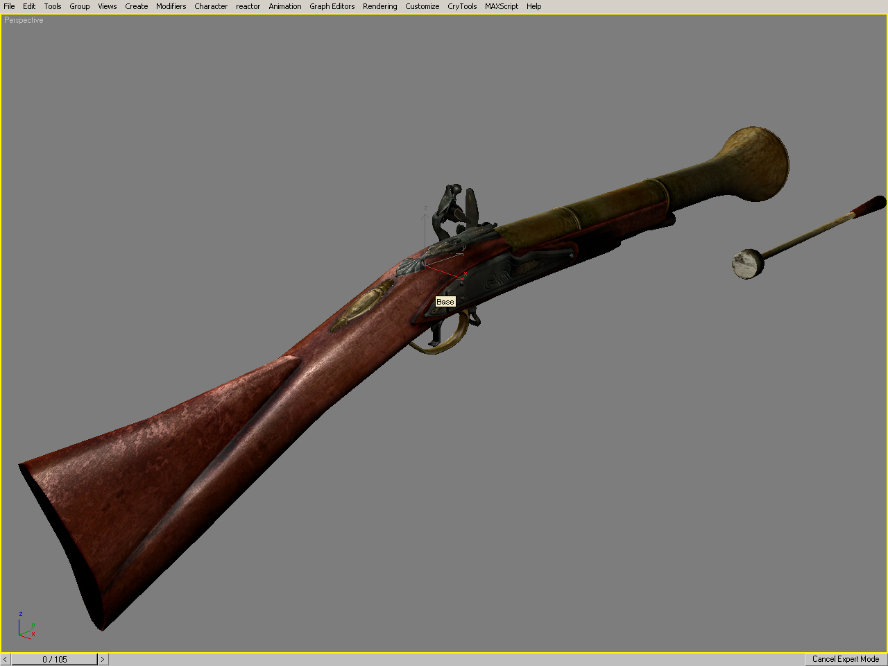 old fusil flintlock musket 3d max