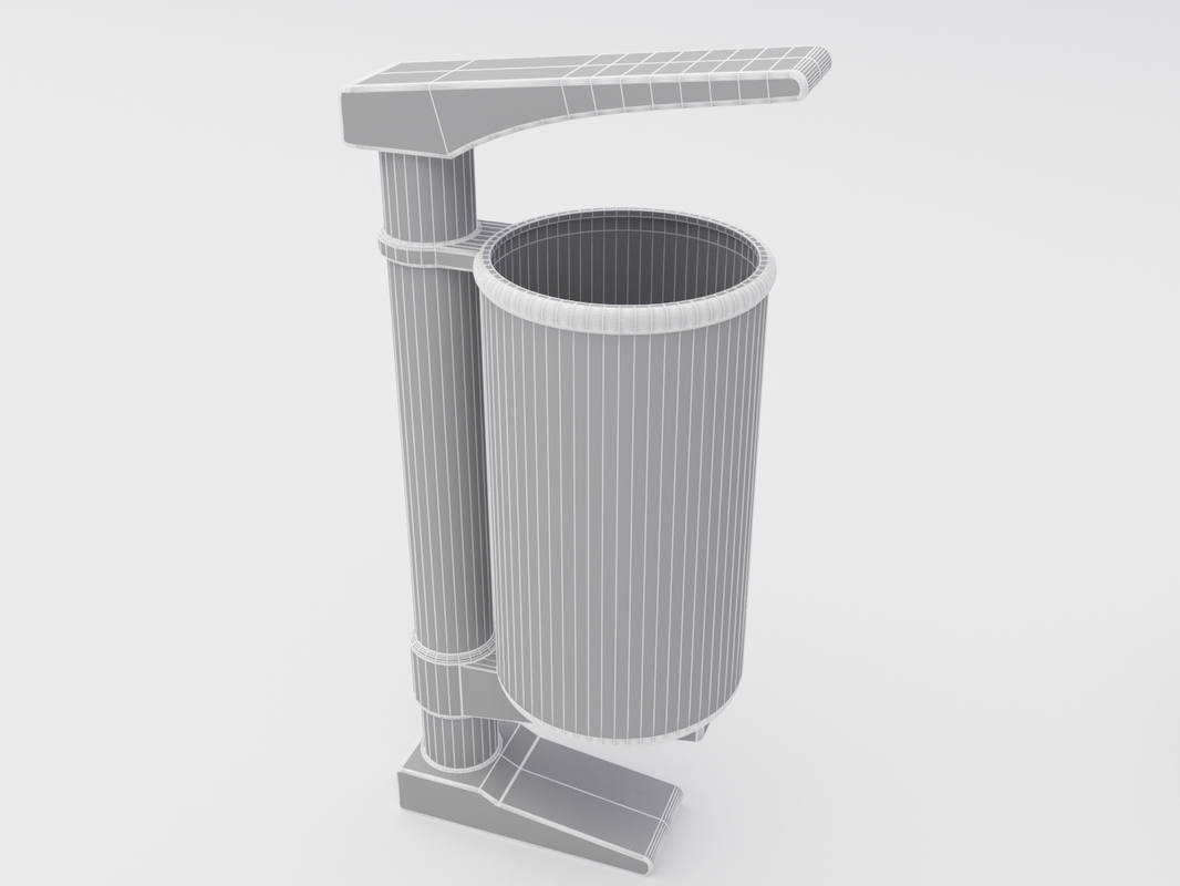 3d model park benches dustbins
