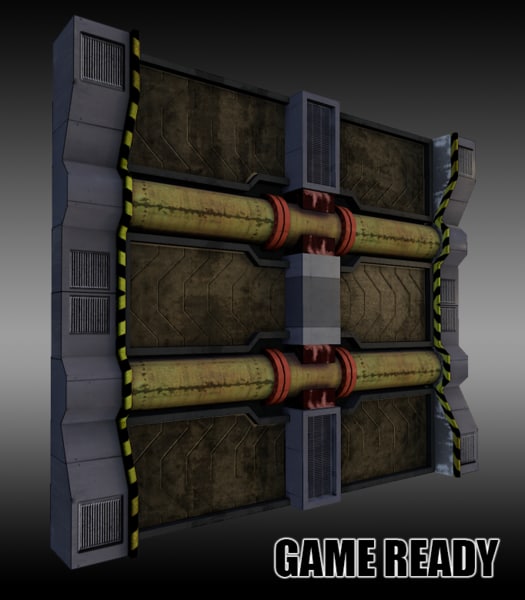 3d model of modular wall ready