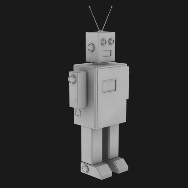 3d toy robot tin model