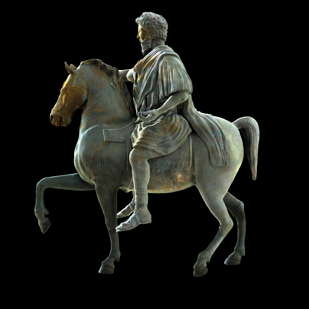marcus aurelius equestrian statue obj