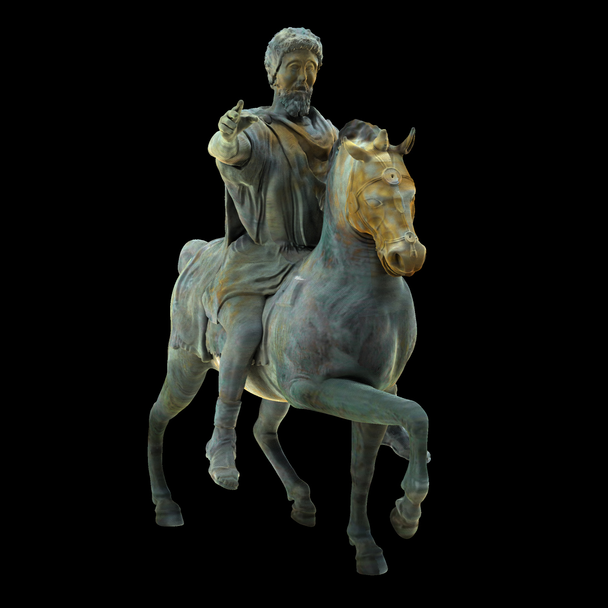 marcus aurelius equestrian statue obj