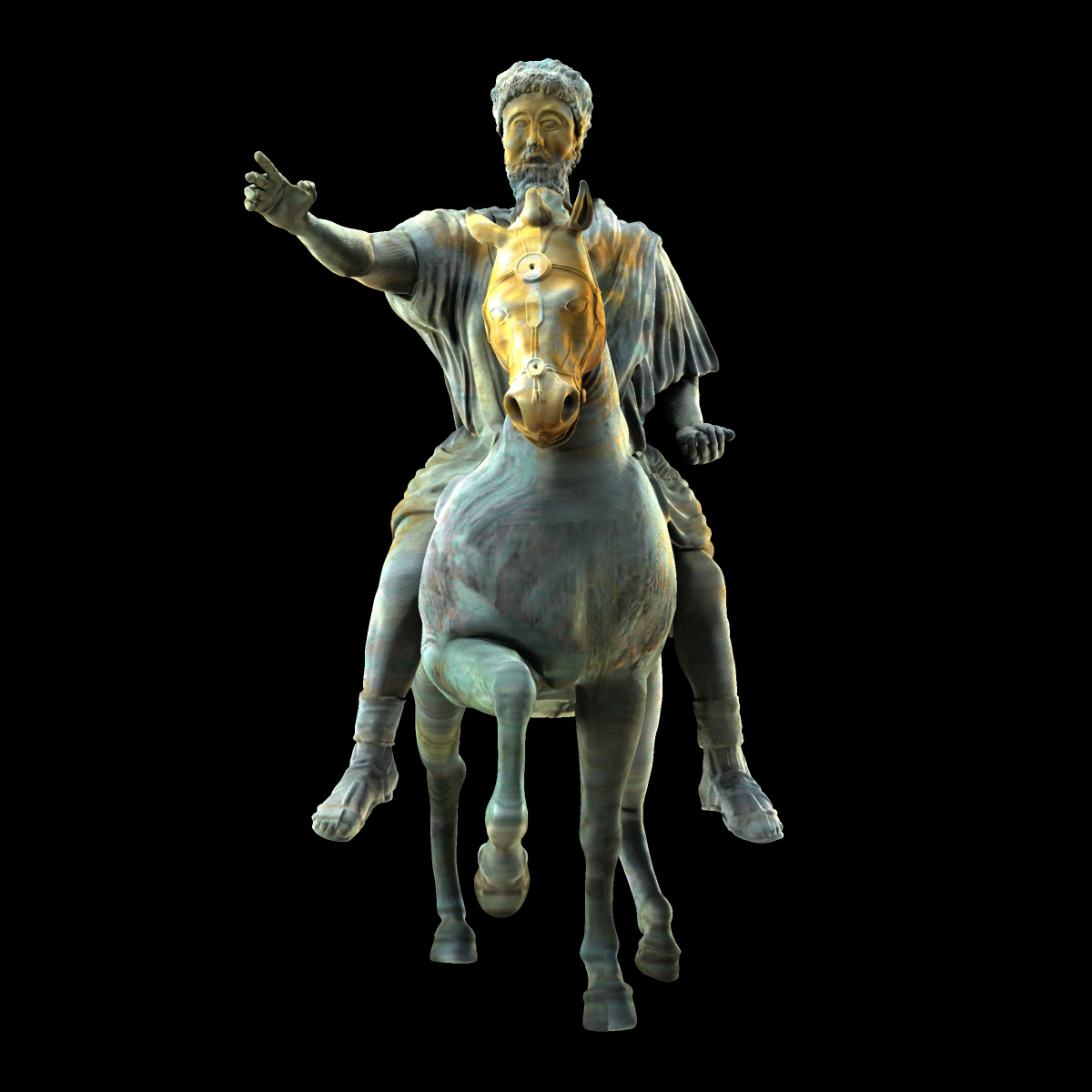 marcus aurelius equestrian statue obj