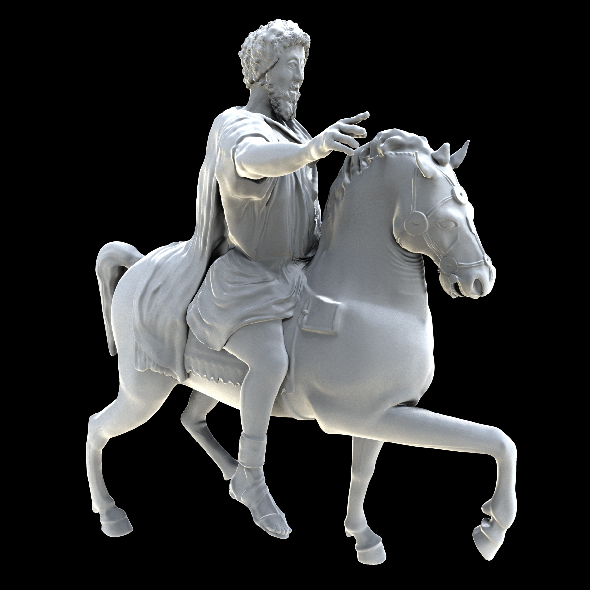 marcus aurelius equestrian statue obj