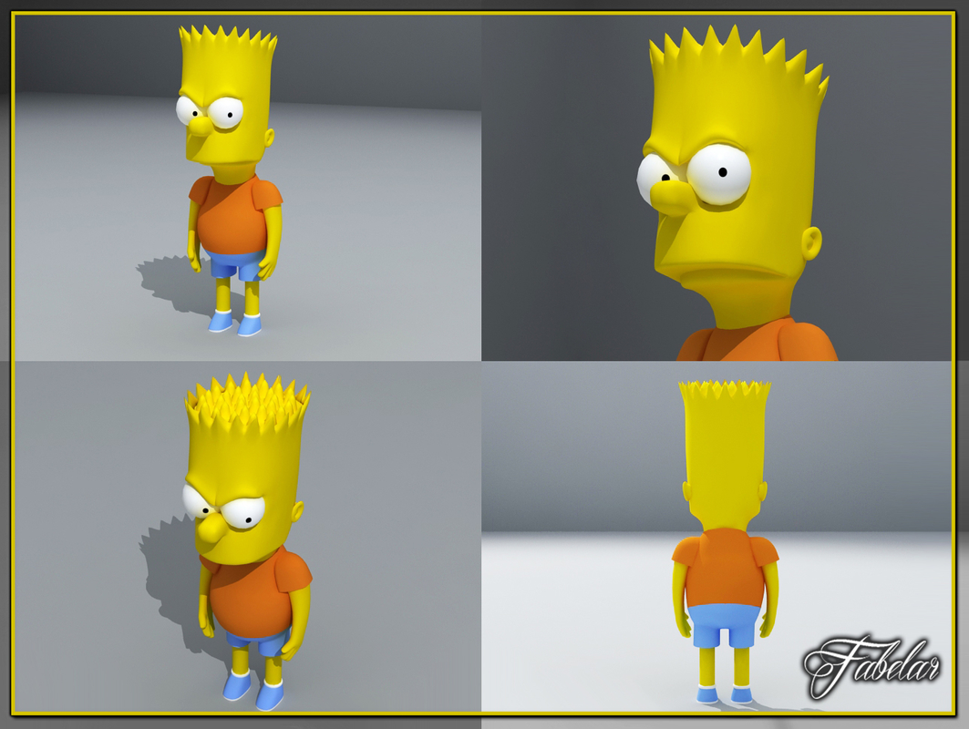 bart simpson 3d max