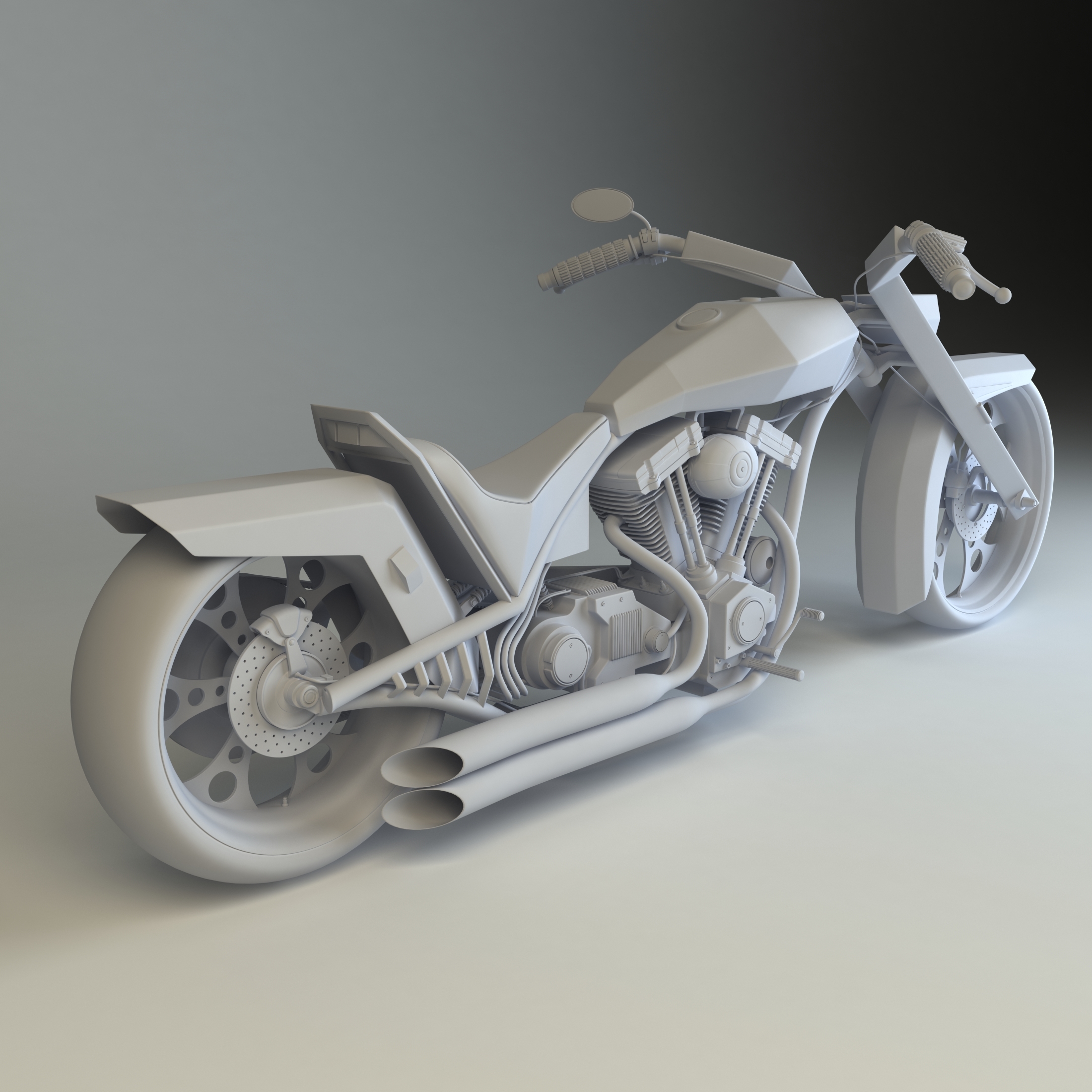 custom choppers 3d model
